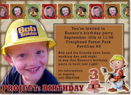 dpd: Bob The Builder Birthday Invitations